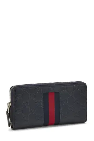 Gucci Ssima Web Zip Around Wallet