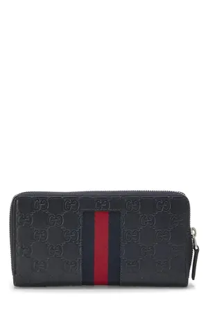 Gucci Ssima Web Zip Around Wallet