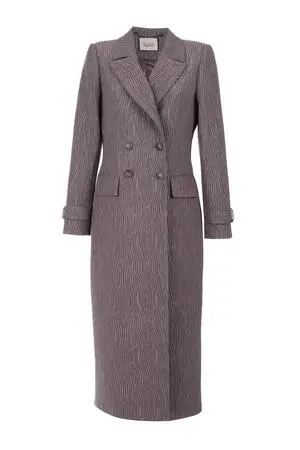 LUNA FASHION HOUSE Neutrals Long Textured Coat, Isidora