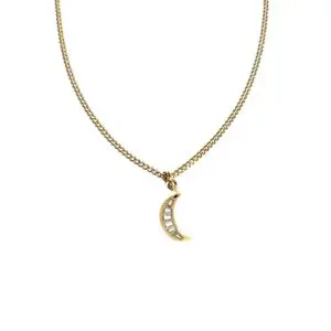 Rachel Nathan Baguette Moon Necklace
