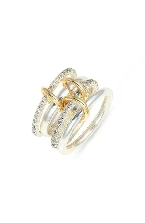 SPINELLI KILCOLLIN Polaris Sterling & 18k Gold Diamond Stack Ring - Silver