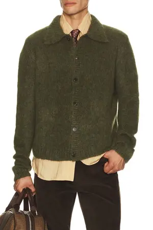 Dries Van Noten Mora Cardigan In Green - Forest