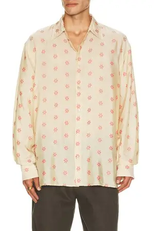 Dries Van Noten Croom Shirt In Brown - Sand