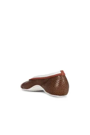 Dries Van Noten Foot Shaped Rubber Sole Ballerina Flat In Cognac - Rust