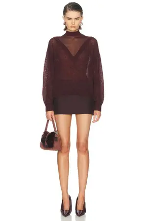 SEROYA Vada Sweater In Burgundy