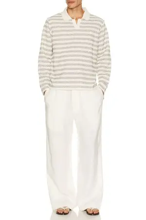 PERCIVAL Laurent Long Sleeve Regular Polo In Cream