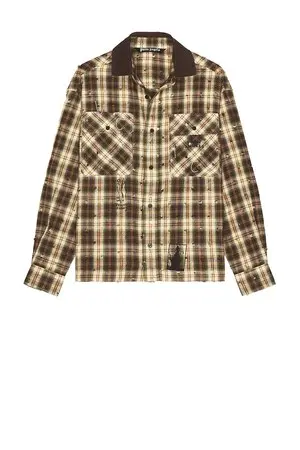 Palm Angels Surfer Dream Check Loose Shirt In Multi