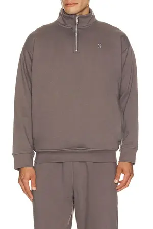 On Club Collective 1/4 Zip In Grey - Ember