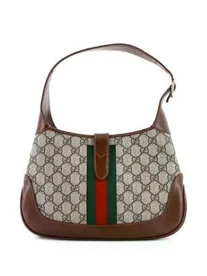Gucci Jackie 1961 Gg Coated Canvas Small Hobo Bag - Brown