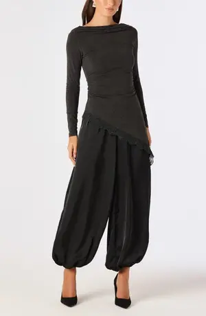 Astr The Label Airen Satin Jogger Pants