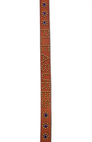 PLEASURES Stud Leather Belt - Brown