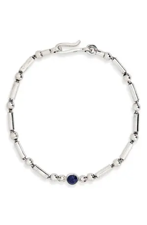 Caputo & Co Sterling Silver & Bead Bracelet - Lapis Lazuli