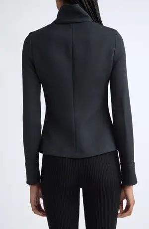 COURREGES Long Sleeve Twill Zip Top - Black