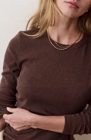 Marine Layer Mini Rib Long Sleeve Crewneck T-shirt