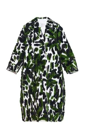 Michael Kors Abstract Embroidered Organza Coat - Multi