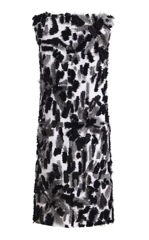 Michael Kors Abstract Embroidered Organza Midi Dress