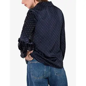 Whistles Embellished-rhinestones Hammered Satin Shirt