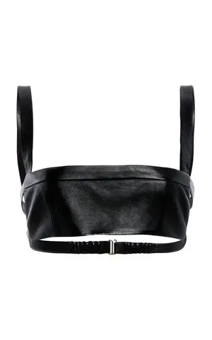 Michael Kors Bandeau Leather Top - Black