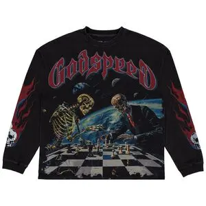 GODSPEED Checkmate Long-sleeve T-shirt Wash - Black