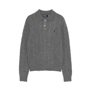 Polo Ralph Lauren Long Sleeve-collared-pullover-sweater 'flannel Heather - Grey