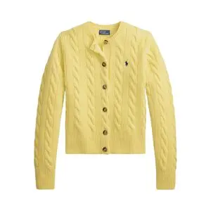 Polo Ralph Lauren Long Sleeve-crew Neck-cardigan-sweater 'fall - Yellow