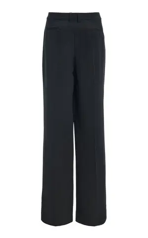 Prabal Gurung Four-ply Silk Crepe Tailored Straight Leg Pants - Black