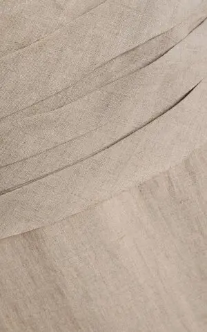 MEL USINE Enide Linen Draped Yoke Field Skirt