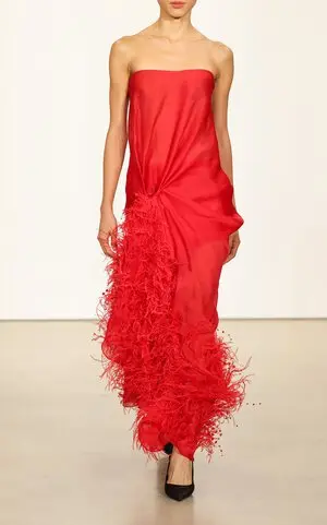 Prabal Gurung Satin-faced Silk Organza Hand-draped Knotted Sari Dress
