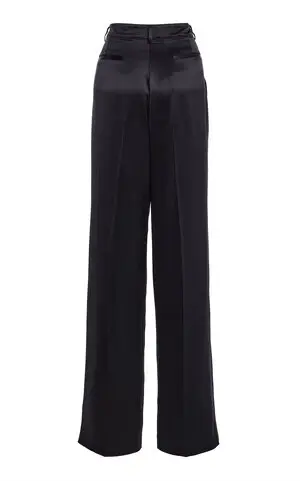 Prabal Gurung Silk Crepe Back Satin Tailored Straight Leg Pants