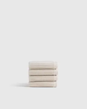 Quince Ribbed Organic Turkish Cotton Washcloth - Bone