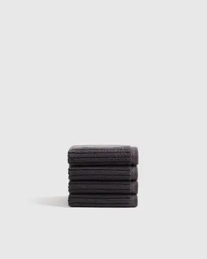 Quince Ribbed Organic Turkish Cotton Washcloth - Graphite