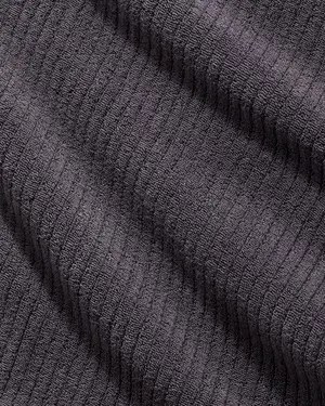 Quince Ribbed Organic Turkish Cotton Washcloth - Graphite