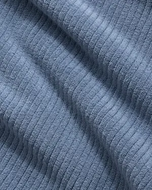 Quince Ribbed Organic Turkish Cotton Bath Towel - Bluestone