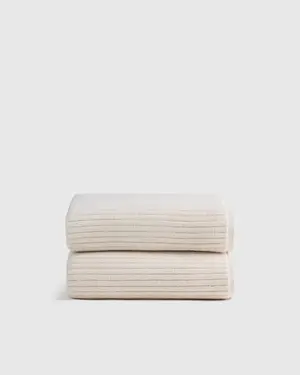 Quince Ribbed Organic Turkish Cotton Bath Towel - Bone