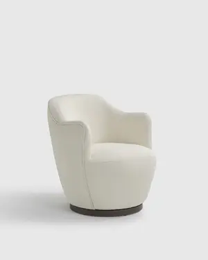 Quince High-back Swivel Chair With Wood Base
