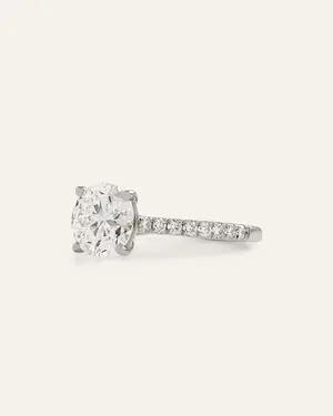 Quince Lab Grown Diamond Round Pave Trellis Cathedral Engagement Ring 2.5ct - Platinum