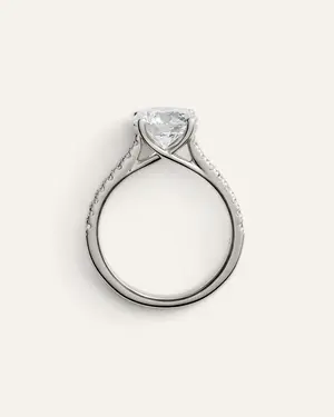Quince Lab Grown Diamond Round Pave Trellis Cathedral Engagement Ring 2.5ct - Platinum