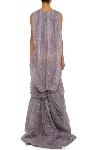 Prabal Gurung Open-weave Floral Silk Gazaar Cocoon Tie Gown