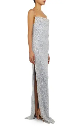Prabal Gurung Sequin Cowl Neck Slip Dress