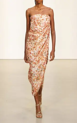 Prabal Gurung 3d-sequin Hand-draped Knotted-bustier Dress