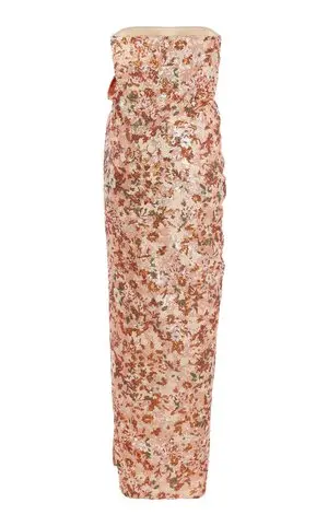 Prabal Gurung 3d-sequin Hand-draped Knotted-bustier Dress