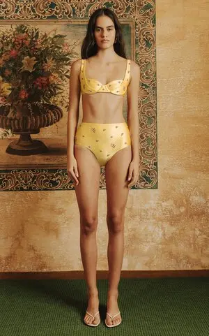Agua Bendita Magenta Bikini Bottoms - Yellow