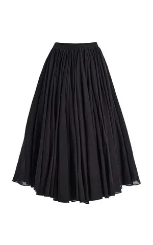 Altuzarra Charlie Linen Midi Skirt - Black