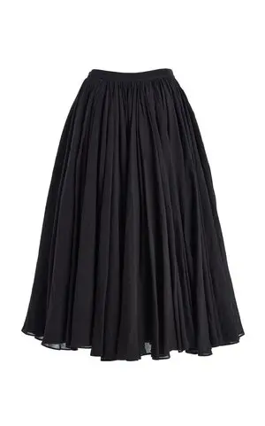 Altuzarra Charlie Linen Midi Skirt - Black