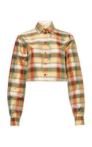 Altuzarra Cary Silk Top - Plaid