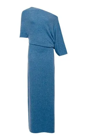 Altuzarra Carol Cashmere One-shoulder Maxi Dress - Blue