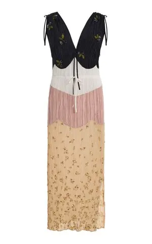 Altuzarra Anita Embroidered Panel Midi Dress - Multi
