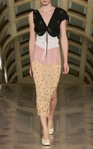 Altuzarra Anita Embroidered Panel Midi Dress