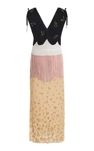 Altuzarra Anita Embroidered Panel Midi Dress