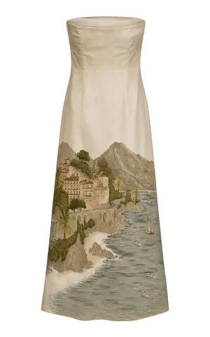ANDRES OTALORA Roca Caliza Satin Maxi Dress